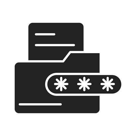 Cyber Security And Information Or Network Protection Data Folder Login Silhouette Style Icon