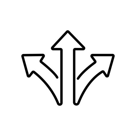 Three Arrows Pointing Upward Diverging Choices Strategic Decision