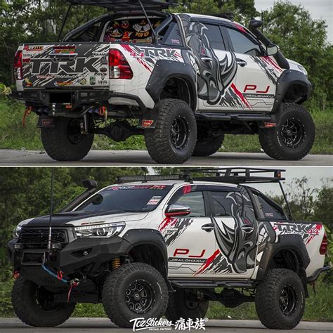 픽업 트럭 스티커 Navara Hilux 바디 외관 장식 수정 맞춤형 데칼 자동차 스티커 D Max 랩터 F150