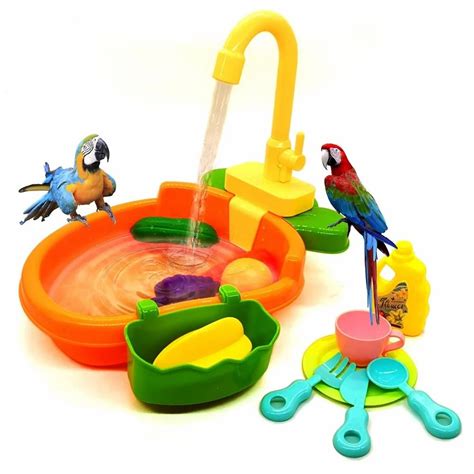 Plastic Bird Bath Fountains Indoorcockatiel Conure And Small Birds At