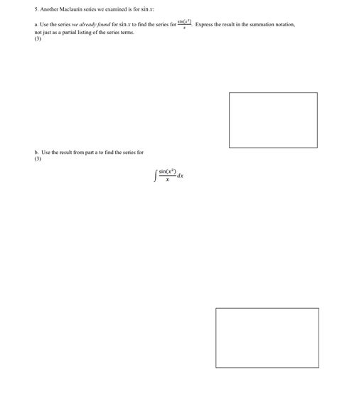 solved another maclaurin series we examined is for sinx ﻿ a