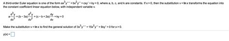 solved a third order euler equation is one of the form