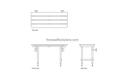 School Bench Free Cad Drawings