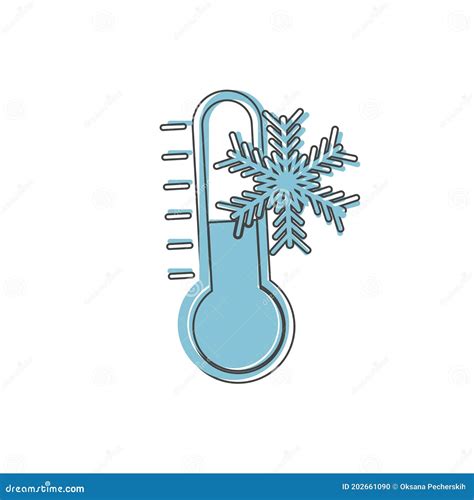 Vector Thermometer And Snowflake Icon The Symbol Of The Cold Cartoon