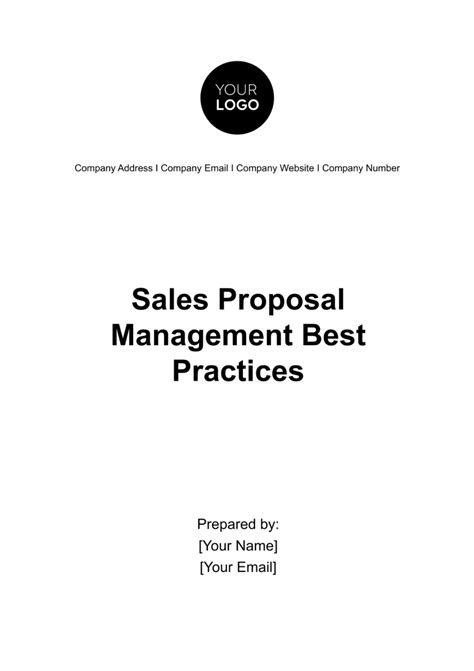 Free Sales Proposal Management Best Practices Template To Edit Online