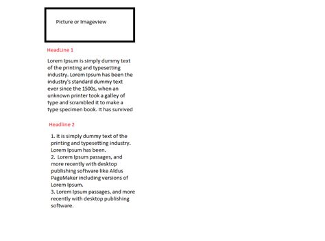 Java How To Align Imageview And Description Using Textviews As Shown In The Picture Stack