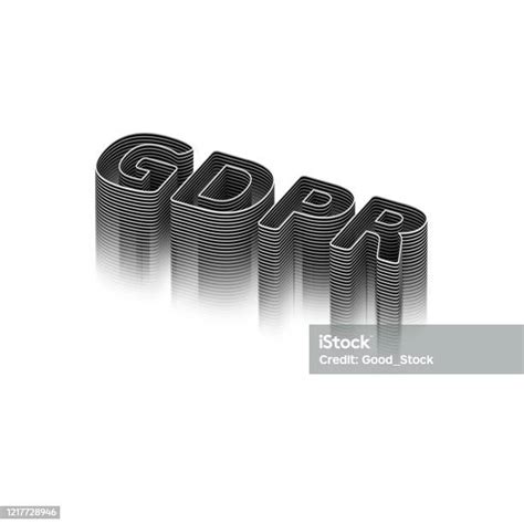 Gdpr 일반 데이터 보호 규정 개념 3d 단어 흰색 배경에 흑백 줄무늬 격리 3d 렌더링 래스터 0명에 대한 스톡 사진 및 기타 이미지 Istock