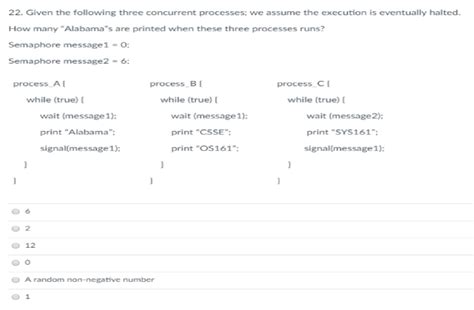 Solved Given The Following Three Concurrent Processes Chegg Com