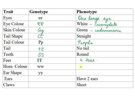 Solved 1 Fill In The Missing Genetic Information In The Table For The