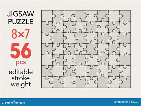 Empty Jigsaw Puzzle Grid Template 3x3 Shapes 9 Pieces Separate Matching Puzzle Elements