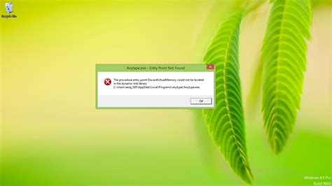 Anytypeexe Entry Point Not Found Bug Cemetary Anytype Community