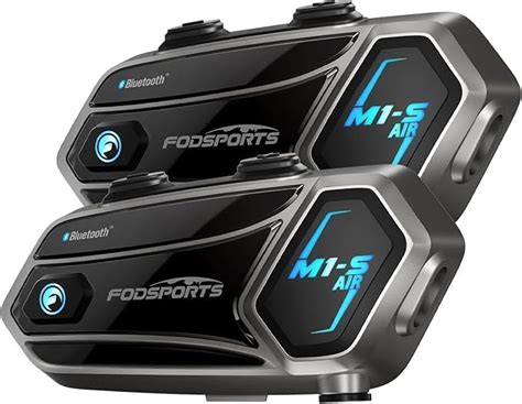 Fodsports M1-S AIR Helmet Bluetooth Headset, 4 Riders Up to 1200m ...