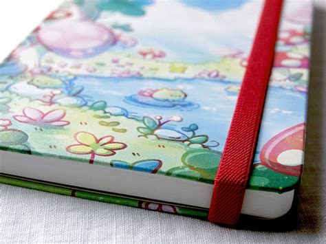 A X Mushroom Pond Lined Notebook Journal Kawaii Journal Cute Frog Journal Lined Journal