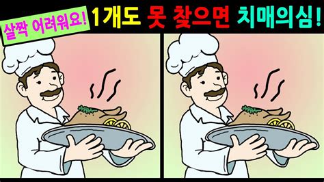 틀린그림찾기 🌈1개도 못 찾으면 치매 의심‼️집중력 향상 두뇌건강 테스트‼️ㅣ치매예방ㅣ인지능력 테스트ㅣ집중력 훈련 다른그림찾기틀린 그림 3개 찾기숨은그림찾기