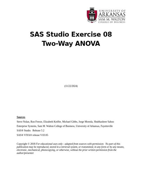 Sas Studio 08 Two Way Anova 0705docx Pdf Analysis Of Variance