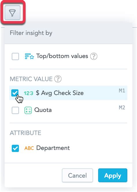 Filter Insights By Values Gooddata Platform Classic