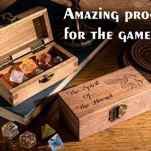 Wooden Barbarian Cherry Hardwood Die Box D20 Dice Box Gamer T
