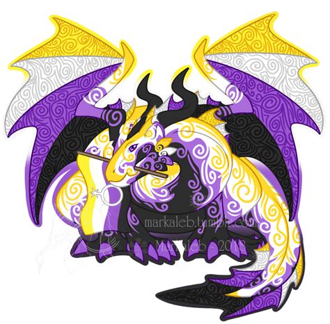 Non Binary Pride Dragon — Weasyl