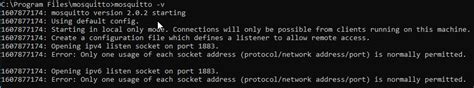 Networking Mosquitto Starting In Local Only Mode Stack Overflow