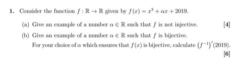 Solved Consider The Function F R → R Given By Fx X 3