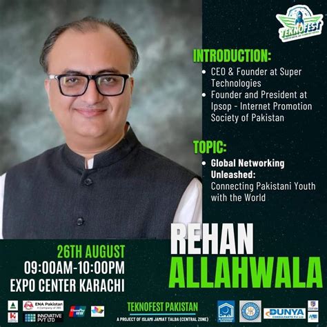 Subhan Ahmed On Linkedin Teknofestpakistan Guestspeaker Innovationunleashed Rehanallahwala