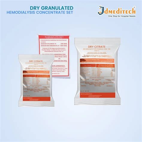 Jdmeditech Bicarbonate Bicart Bicart Bicarb Cartridge 650gm 720gm For Dialysis Centers And
