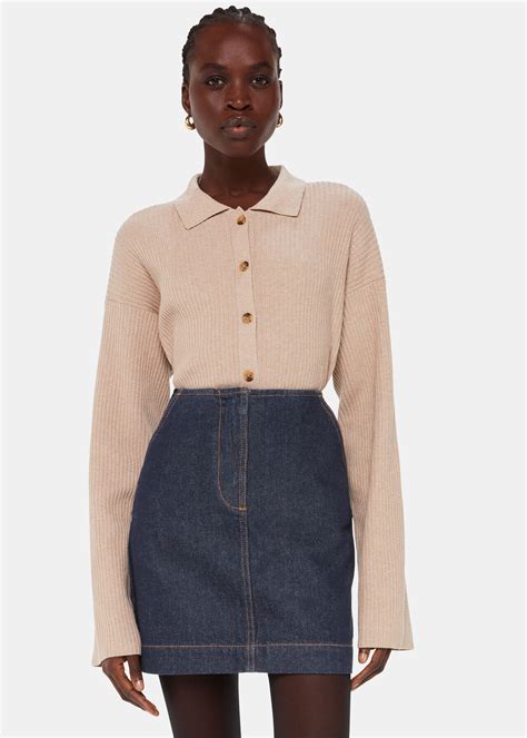 Dark Blue Denim Mini Skirt Whistles Uk Whistles Uk
