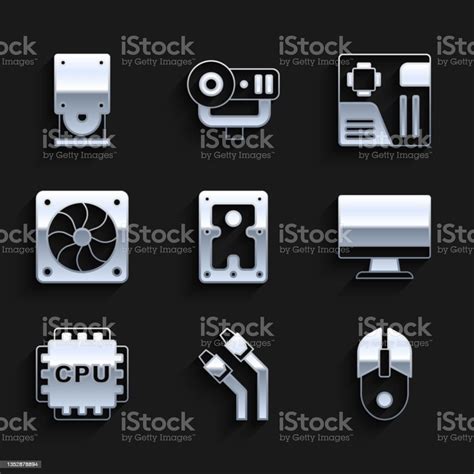 Set Hard Disk Drive Hdd Lan Cable Network Internet Computer Mouse