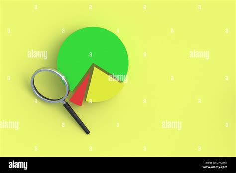Pie Graph Near Magnifier Market Analysis Concept Business Analytics Profit Growth And Decline
