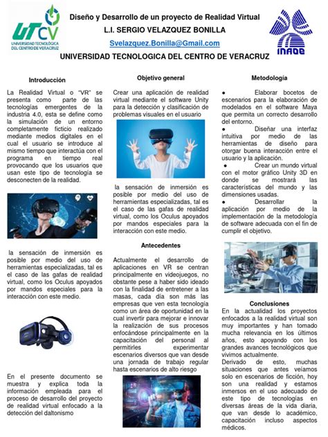 Ejemplo Cartel Científico Pdf Realidad Virtual Informática