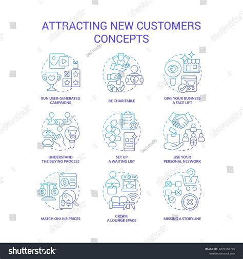 Attracting New Customers Blue Gradient Concept Stock Vector Royalty Free 2275158755 Shutterstock