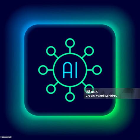 검은 색 배경에 격리 된 빛나는 네온 라인 신경망 아이콘 인공 지능 Ai 다채로운 개요 개념 벡터 개념에 대한 스톡 벡터 아트 및 기타 이미지 Istock