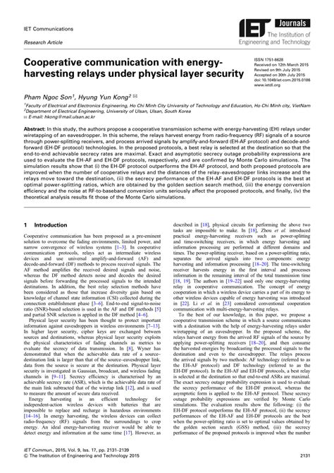 Pdf Cooperative Communication With Energy Harvesting Relays Under