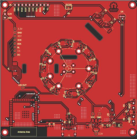 [review Request] Esp32 S3 Board With A Gc9a01 Display R Printedcircuitboard