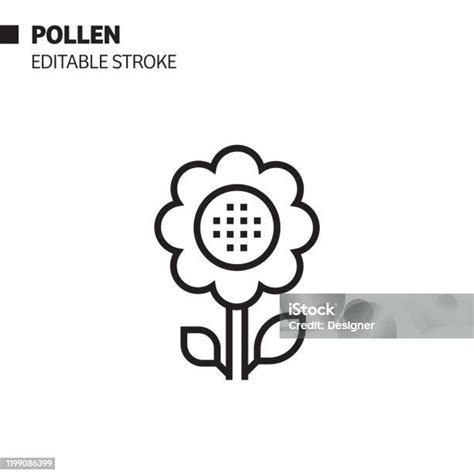 꽃가루 선 아이콘 윤곽선 벡터 기호 그림입니다 픽셀 완벽 편집 스트로크 꽃가루에 대한 스톡 벡터 아트 및 기타 이미지 꽃가루 로고 상징 Istock