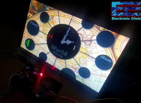 Diy Digital World Clock Using Nodemcu Esp8266 And Hmi Tft Lcd