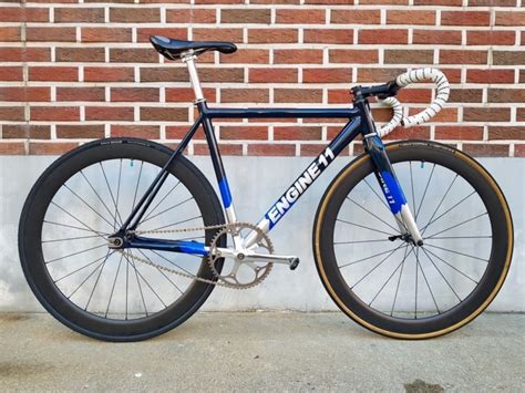 엔진11 크릿디 오션블루 프레임셋 카본 미들림 휠셋 시마노 듀라에이스 크랭크셋 시마노프로 탐슨 컴포넌트 커스텀 픽시 바이크 리뷰 Engine11 Crit D Track