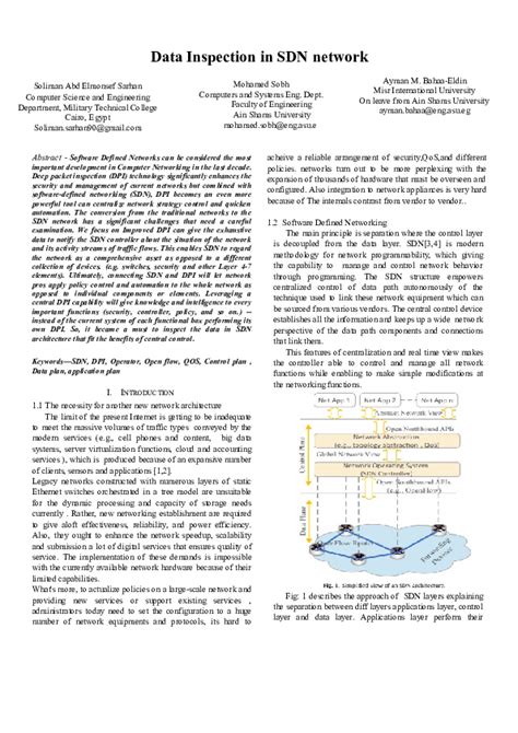 Pdf Data Inspection In Sdn Network