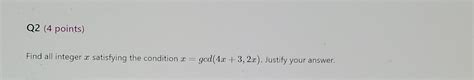 solved q2 4 points find all integer a satisfying the
