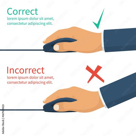 Correct And Incorrect Position Of Hands On Mouse Wrong And Right Using