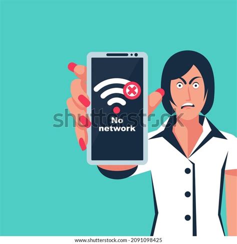 No Connection On Screen Smartphone Angry Stock Vector Royalty Free 2091098425 Shutterstock