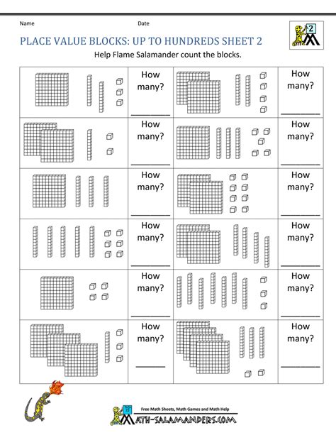 Place Value Blocks Printable