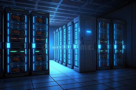 Modern Data Center Server Racks Stock Illustration Illustration Of Computer Blue 301566844