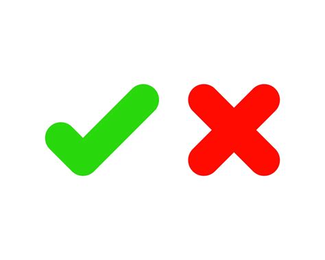 Check Marks Tick And Cross Vector Icons Yes And No Symbols Vector Illustration