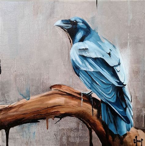 Raven Study 30x30cm Oils Sold Animal Art Raven Art Watercolor