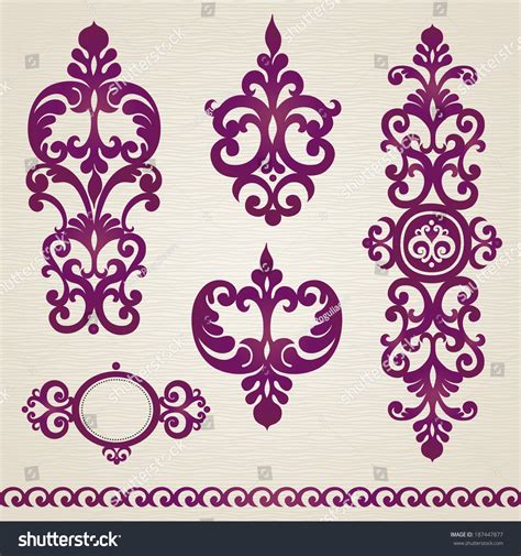 Vector Set Classical Ornament Victorian Style Stock Vector Royalty Free 187447877 Shutterstock