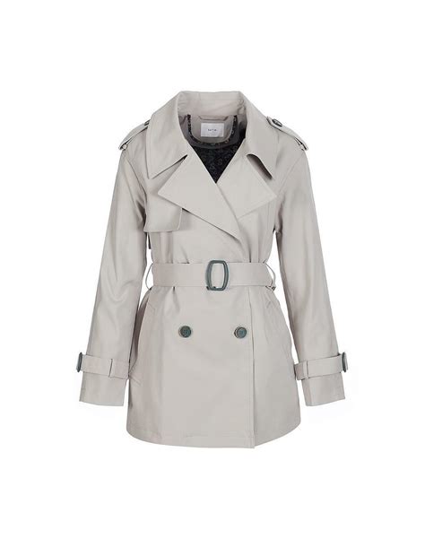 더블버튼 하프 벨티드 트렌치코트 S231p702 하고