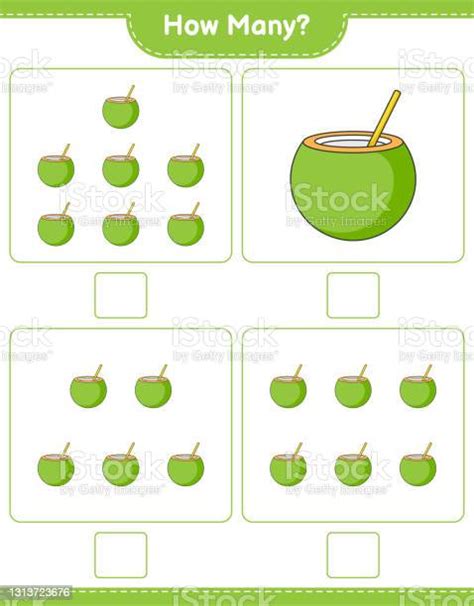 계산 게임 얼마나 많은 코코넛 교육 어린이 게임 인쇄 워크 시트 벡터 일러스트레이션 0명에 대한 스톡 벡터 아트 및 기타 이미지 0명 개체 그룹 검사 보기 Istock