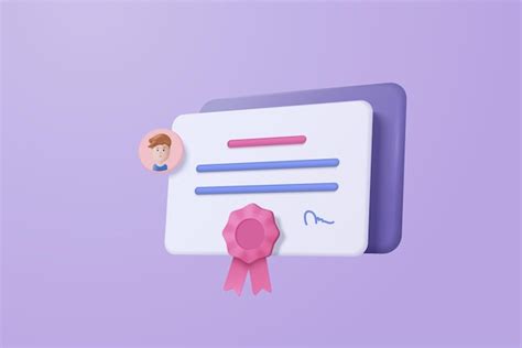 스탬프와 리본 활 격리 된 배경이있는 3d 인증서 또는 졸업장 아이콘 흰색 클립 보드 작업 관리 할 일 체크리스트 프로젝트 계획 개념에 대한 작업 흰색 배경에 3d 벡터