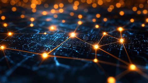 Network Connections Digital Data Flow Visualization Stock Illustration